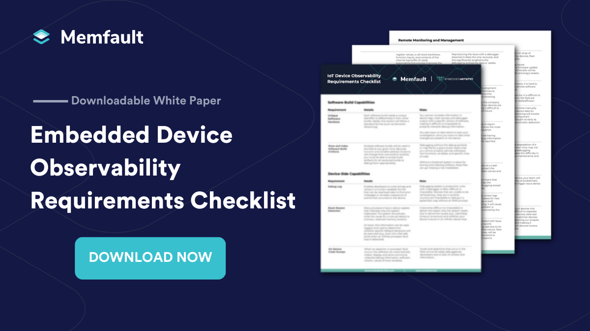 Embedded Device Observability Requirements Checklist White Paper